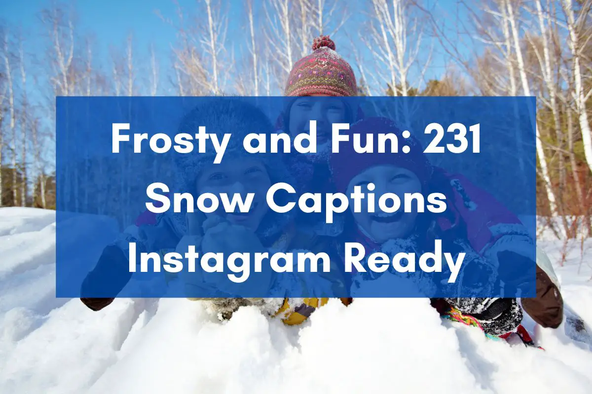 Frosty and Fun: 231 Snow Captions Instagram Ready – Best FB Status